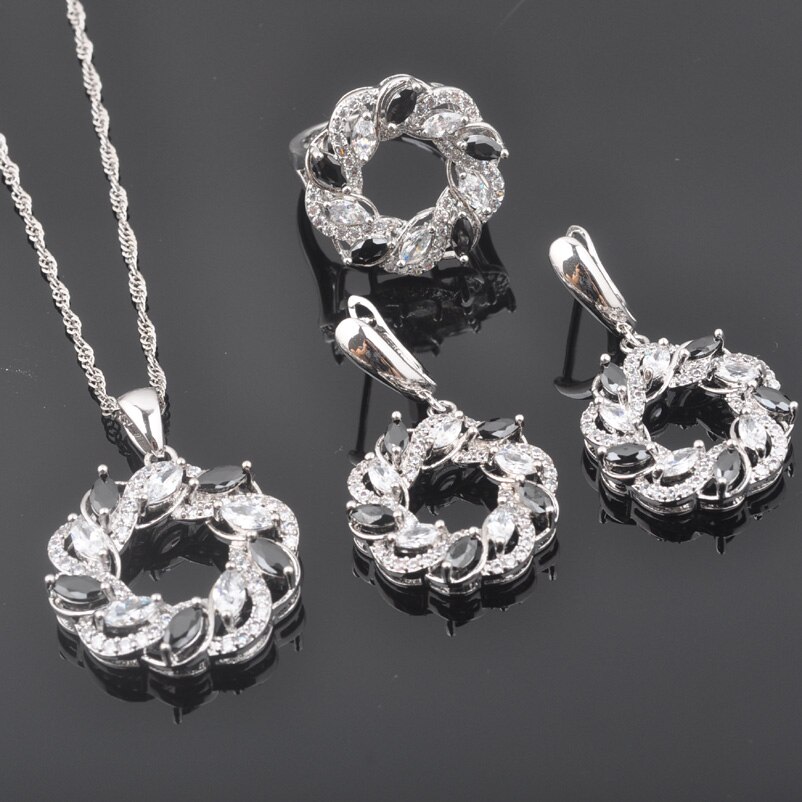 Flawless Women's Silver Color Jewelry Sets White &... – Vicedeal