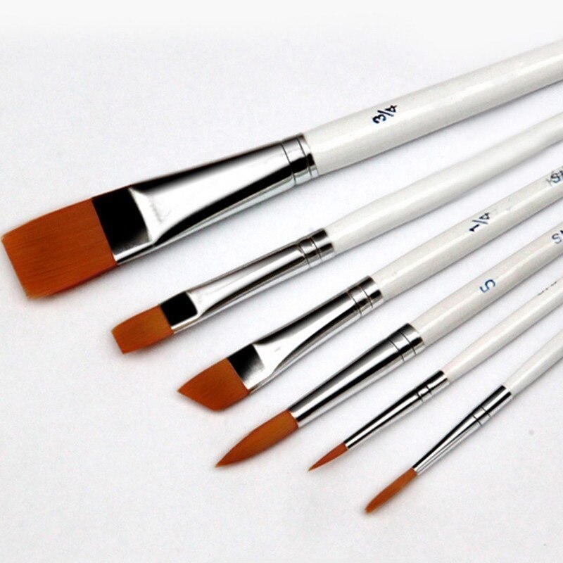 6 pcs / set Painting Brush Oil Paint Nylon Hair Wa... – Grandado