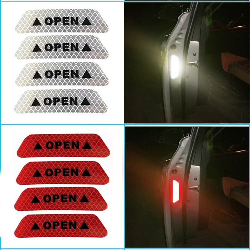 4Pcs Car Open Reflective Stickers Tape Cars Door W... – Grandado