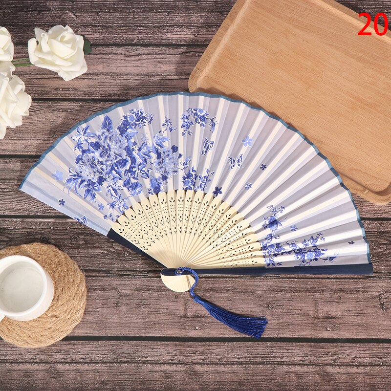 1PC Retro Chinese Japanese Silk Bamboo Folding Fan... – Grandado