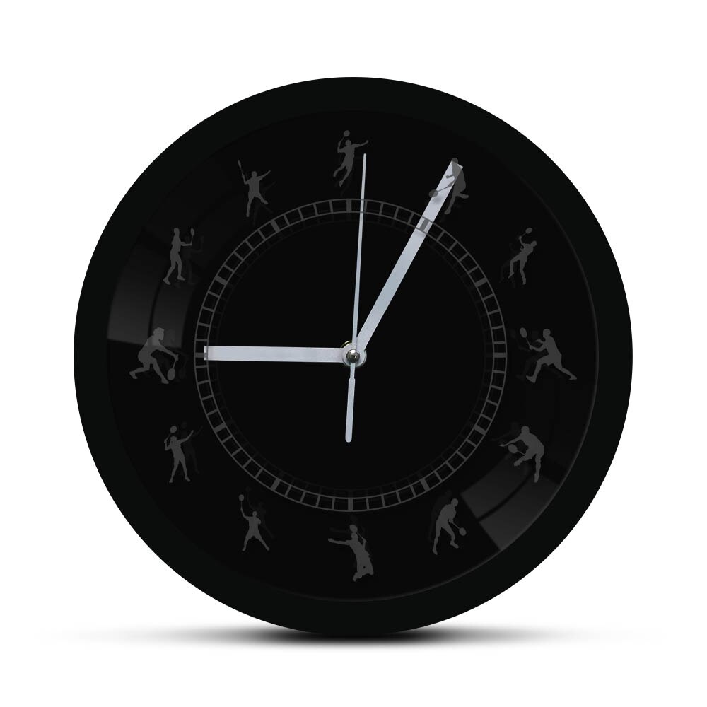 Badminton Time Black Round Badminton Players LED S... – Grandado