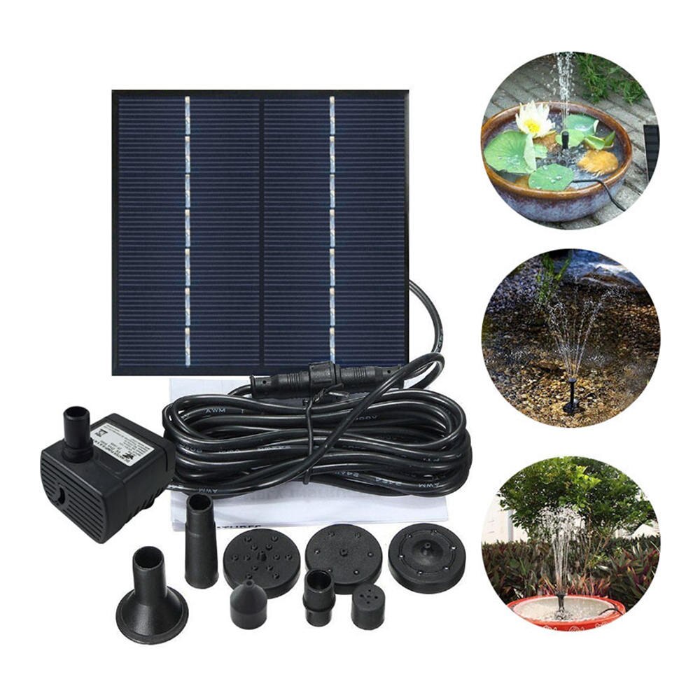 Black Solar Power Panel Water Pump Aquarium Fish T... – Grandado