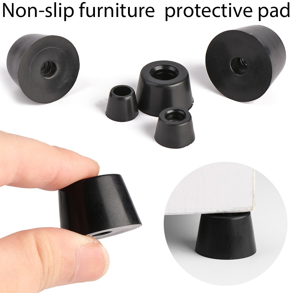 10Pcs Furniture Rubber Foot Mat Anti-slip Black Cu... – Grandado
