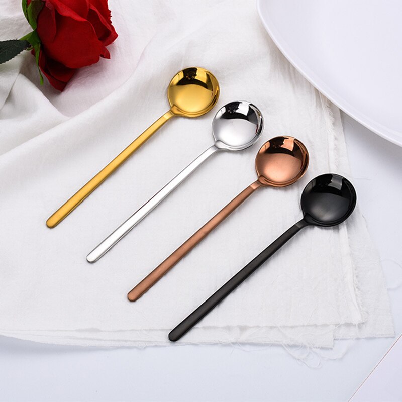 1PC Round Shape Stainless Steel Milk Coffee Spoons... – Vicedeal