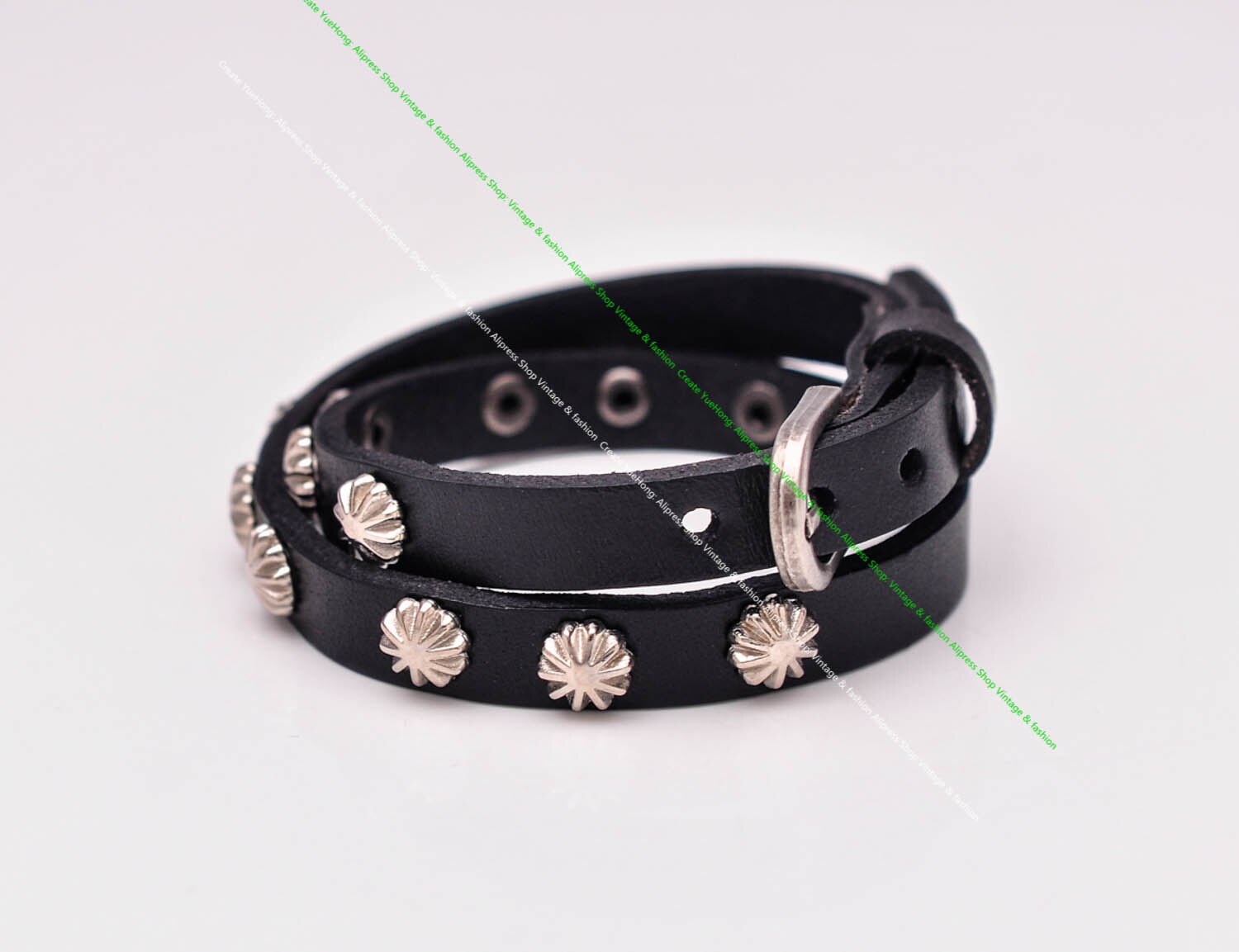 Celtic Biker Western Silver Flower Stud Rivet Hand... – Grandado