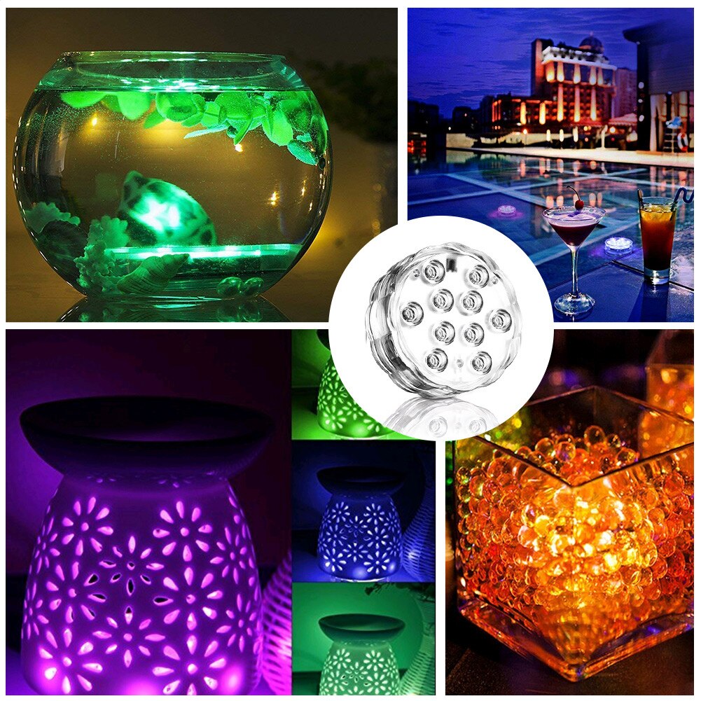 Battery Operated 10leds RGB Led Submersible Light ... – Grandado