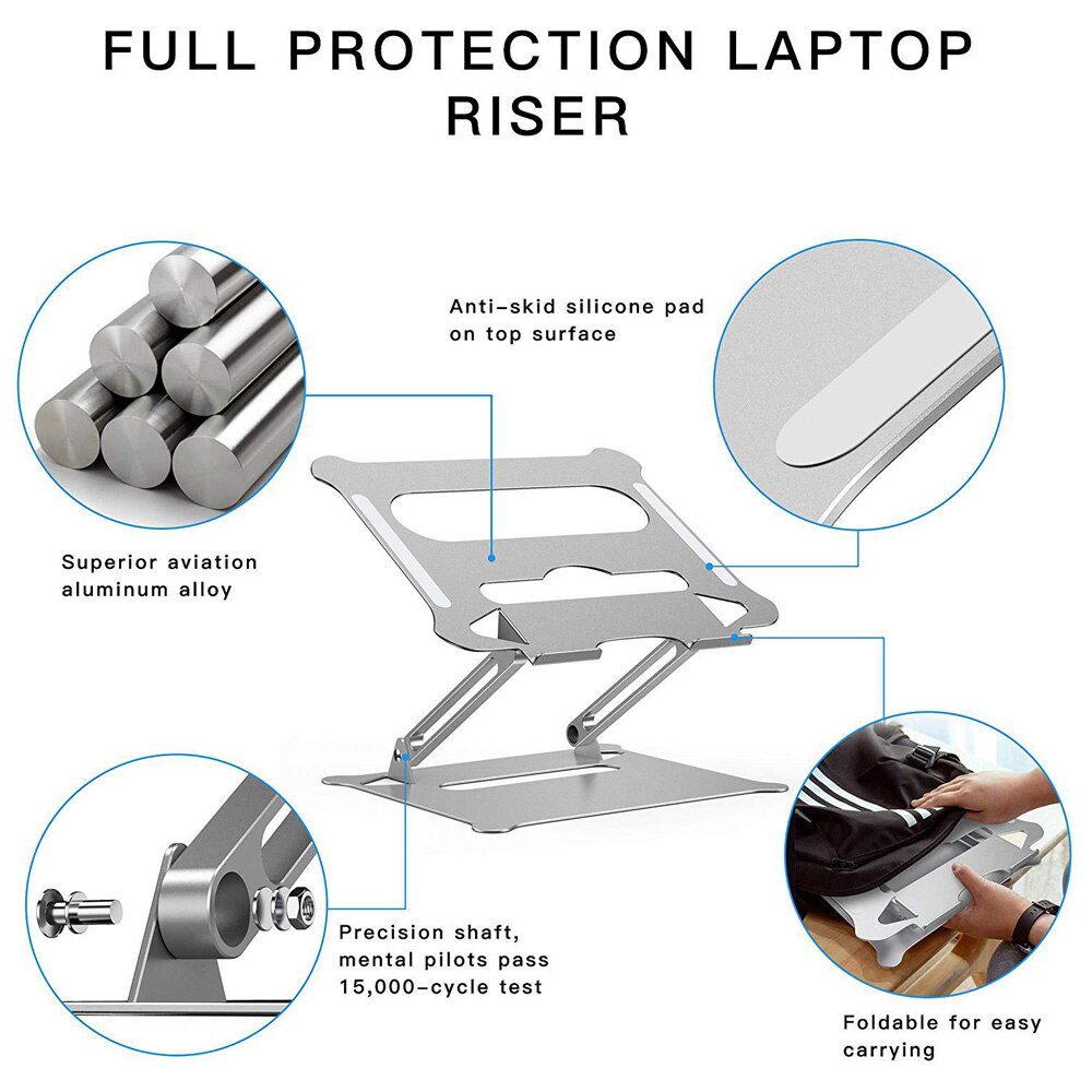 Laptop Stand Silver Aluminum Office Laptop Lift St... – Grandado