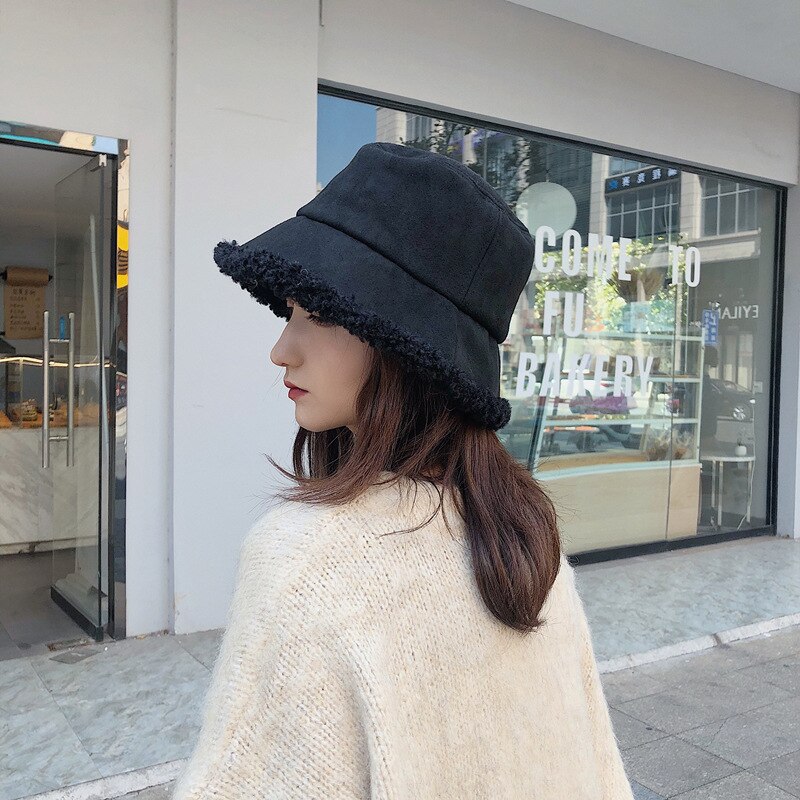 Thick Wool Winter Bucket Hat Panama Women Panama f... – Grandado