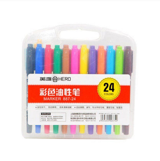 Oily double head Mark pen 12/24 color coloured pen... – Vicedeal