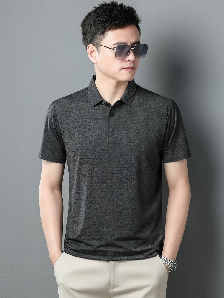 2022 Summer Mature Men Business Casual Polo Shirts... – Grandado