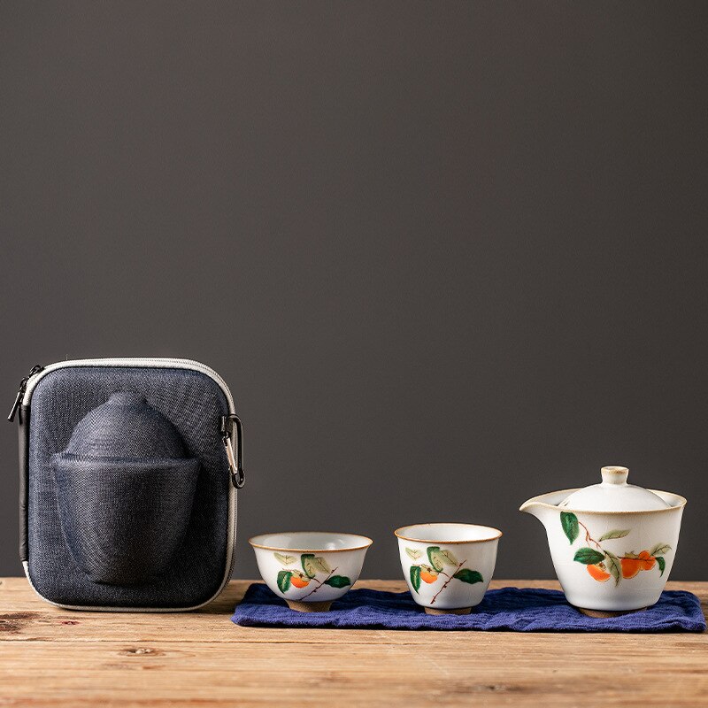 white ceramic teapot gaiwan with 2 cups gaiwan tea... – Vicedeal