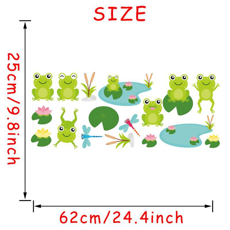 Cartoon Frog Wall Sticker Poster Cute Ocean Animal... – Grandado