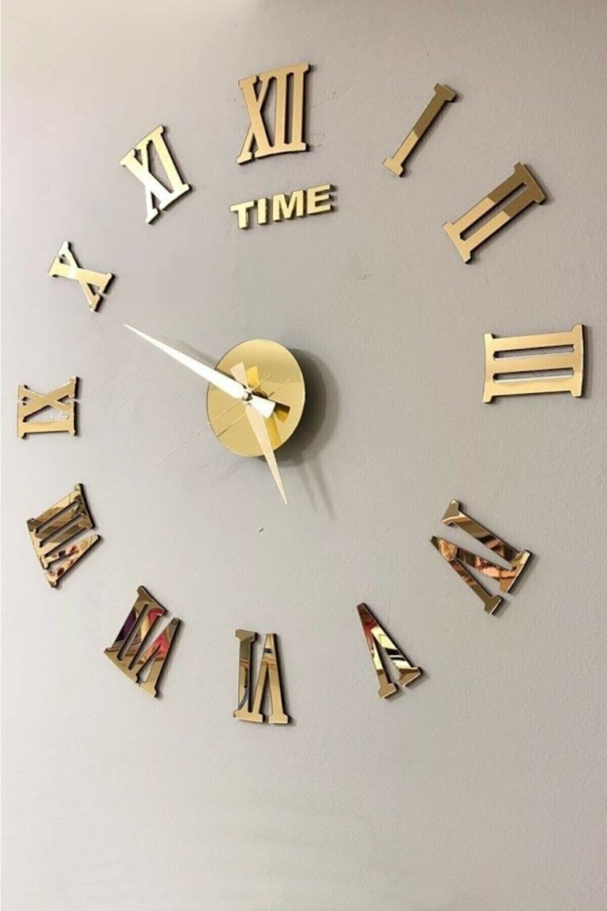 Reloj de pared 3d decorativo dorado-dorado, espejo... – Grandado