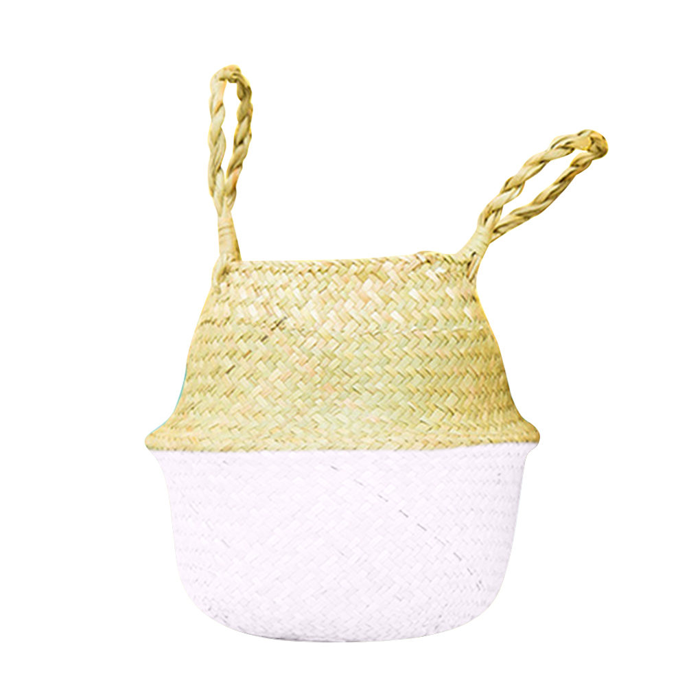 Seaweed Wicker Basket Manual Woven Shopping Basket... – Grandado