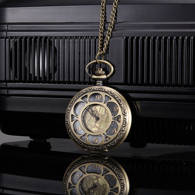 1pc Men Women Quartz Pocket Watch Floral Petal Car... – Grandado