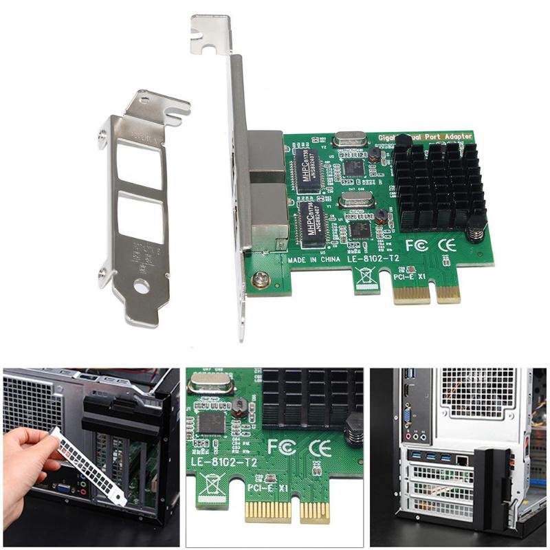PCI Express PCI-E Network Card 2 ports 1000Mbps Gi... – Grandado