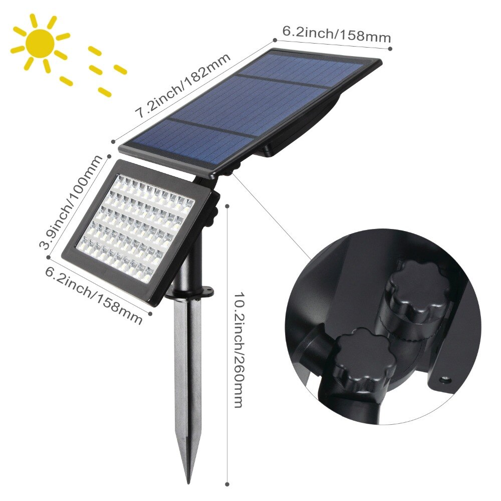 T-SUNRISE 5W Led Solar Tuinverlichting Verstelbare... – Grandado