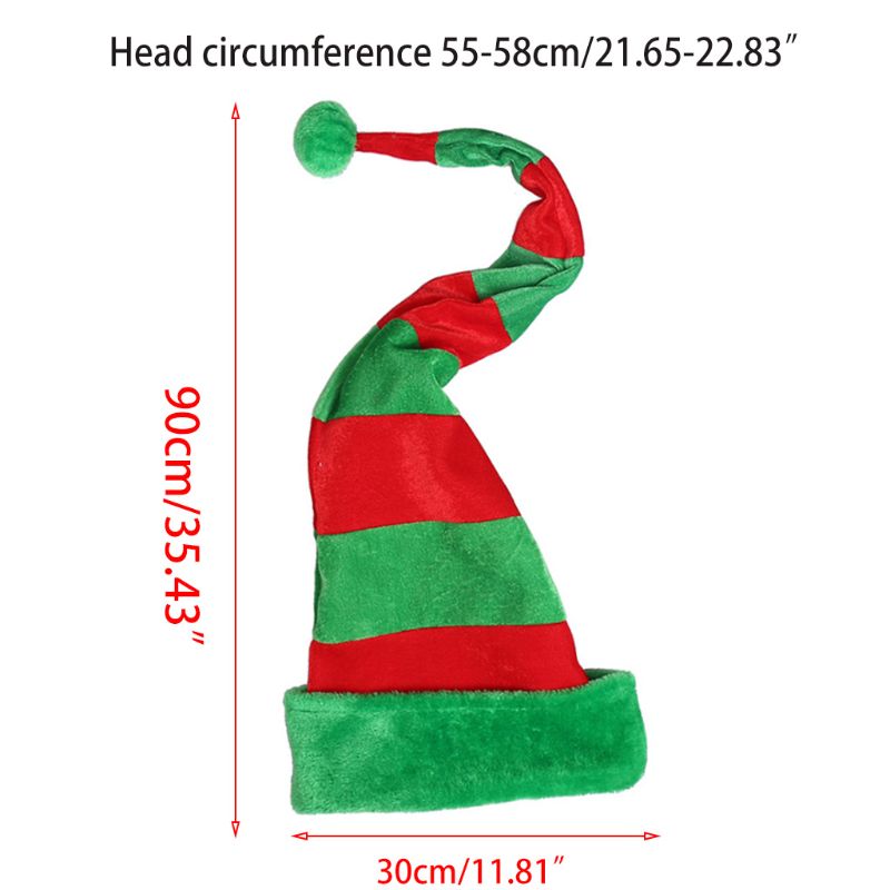 Adult Kid 3D Christmas Party Elf Long Tail Hat Red... – Grandado