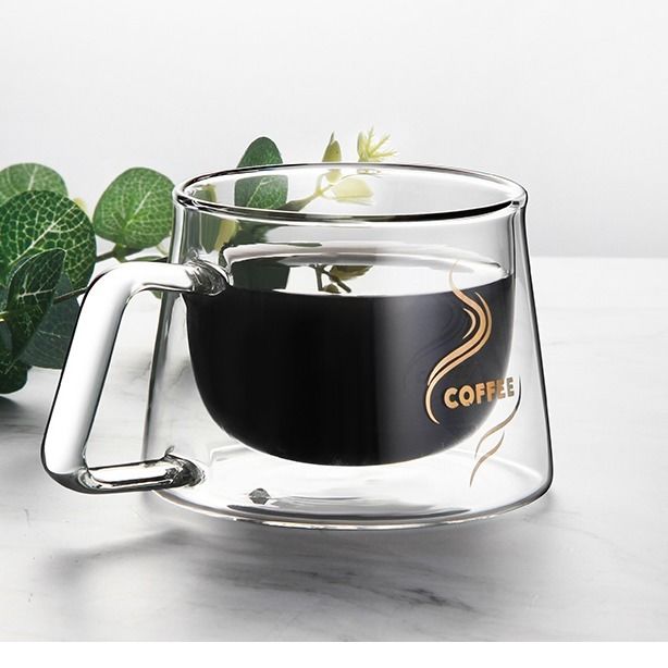 200mL Double Layer Coffee Cup Heat Resistant Glass... – Grandado