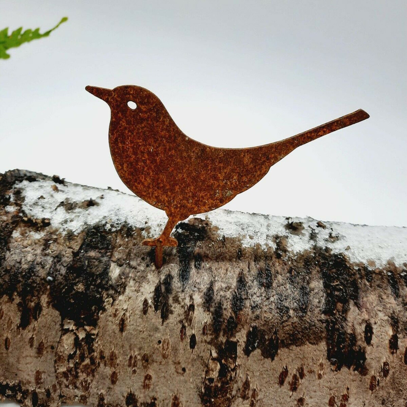 Rusty Metal Sparrow Robin Garden Birds Decor Black... – Grandado