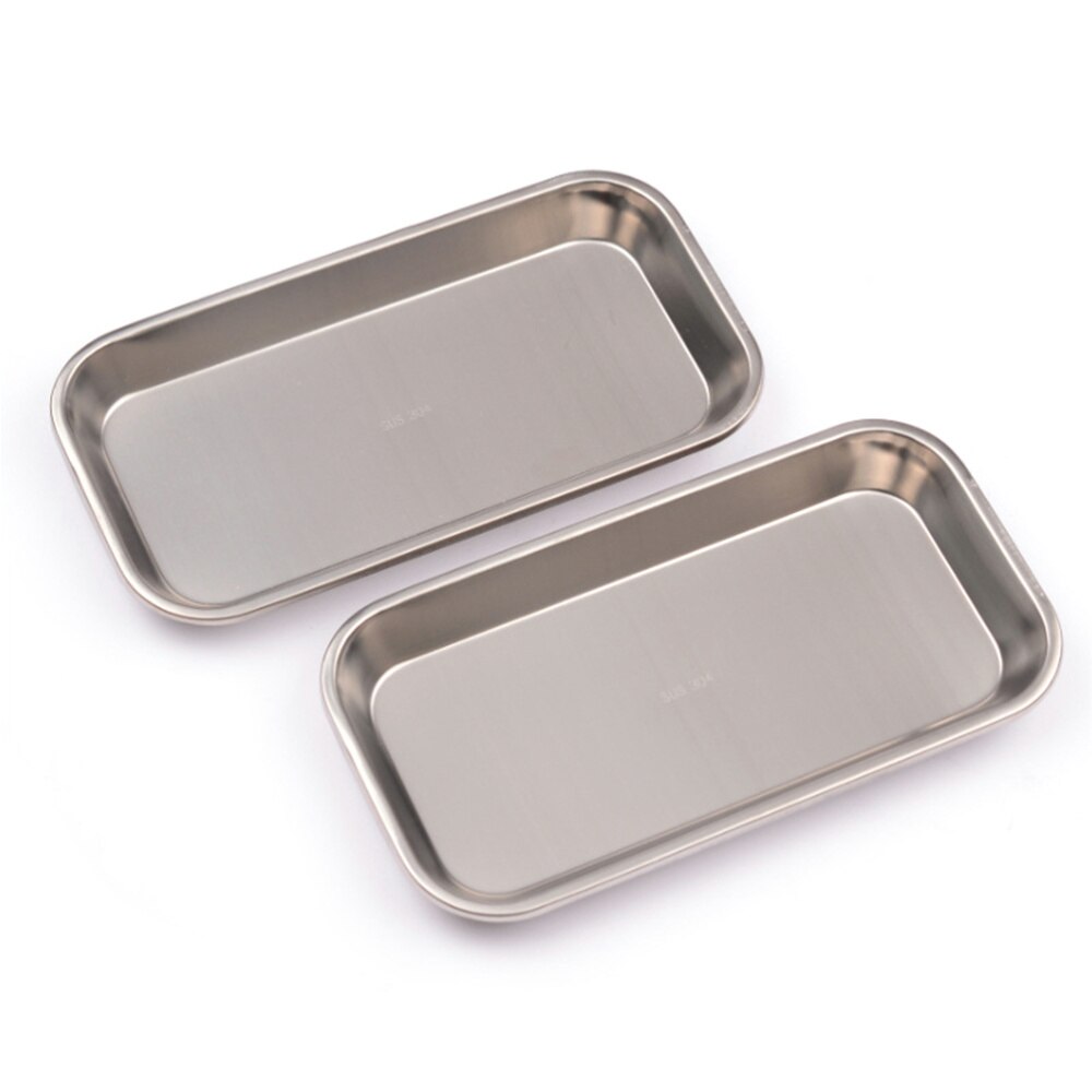 2 Pcs Stainless Steel Tray Square Smooth Flat Reus... – Grandado