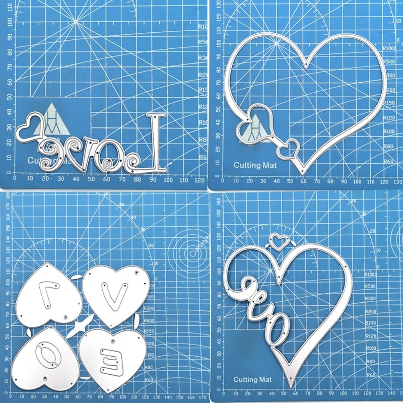 4 Pieces Cutting Dies Heart Cutting Dies Love Hear... – Vicedeal