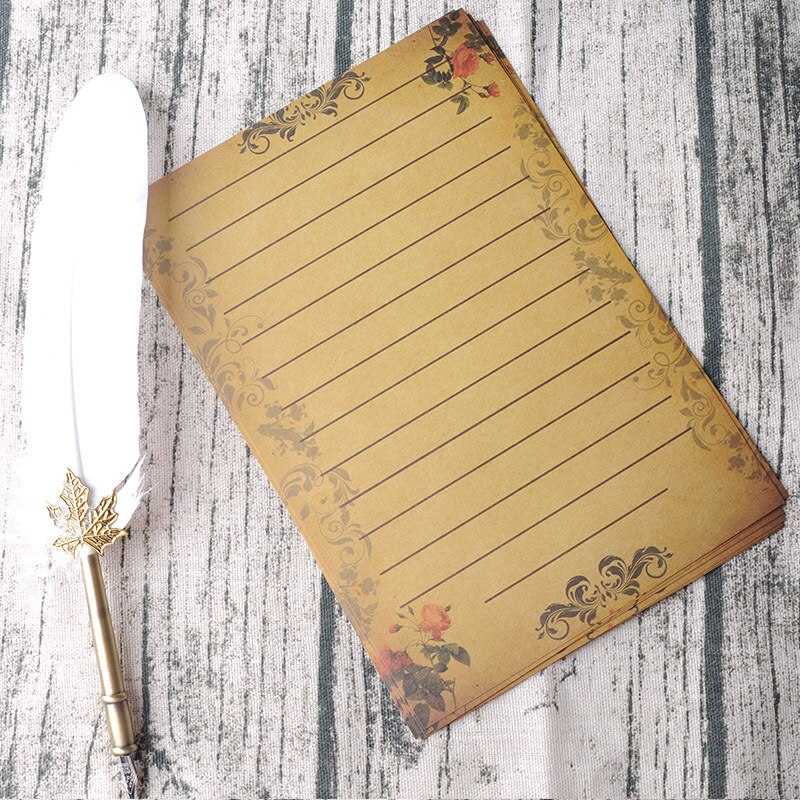 8sheets/ Set Kraft Letter Pad Paper Set Romantic E... – Grandado