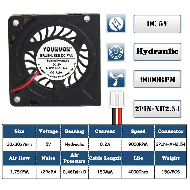 3D Printer 5V 12VBrushless 3007 Cooling Fan 3007 B... – Grandado