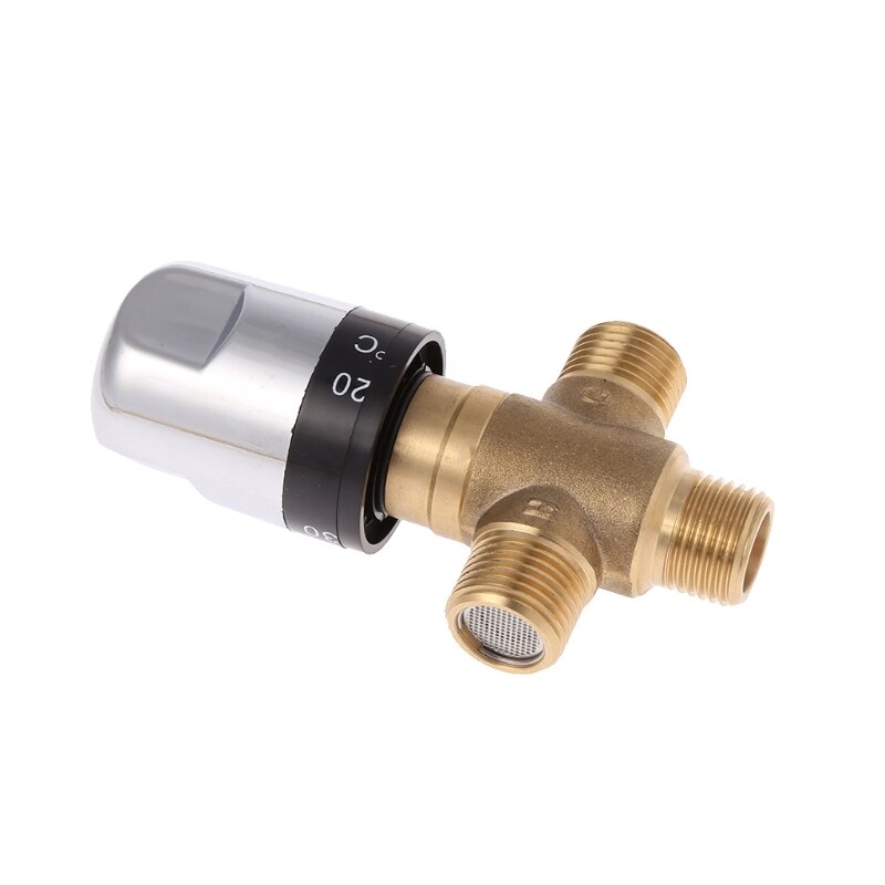 Solid Brass G1/2 Male 3 Way Thermostatic Mixing Va... – Vicedeal