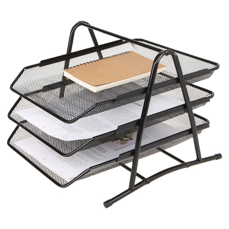 3 Tier Metal Mesh Document Rack File Holder Letter... – Grandado