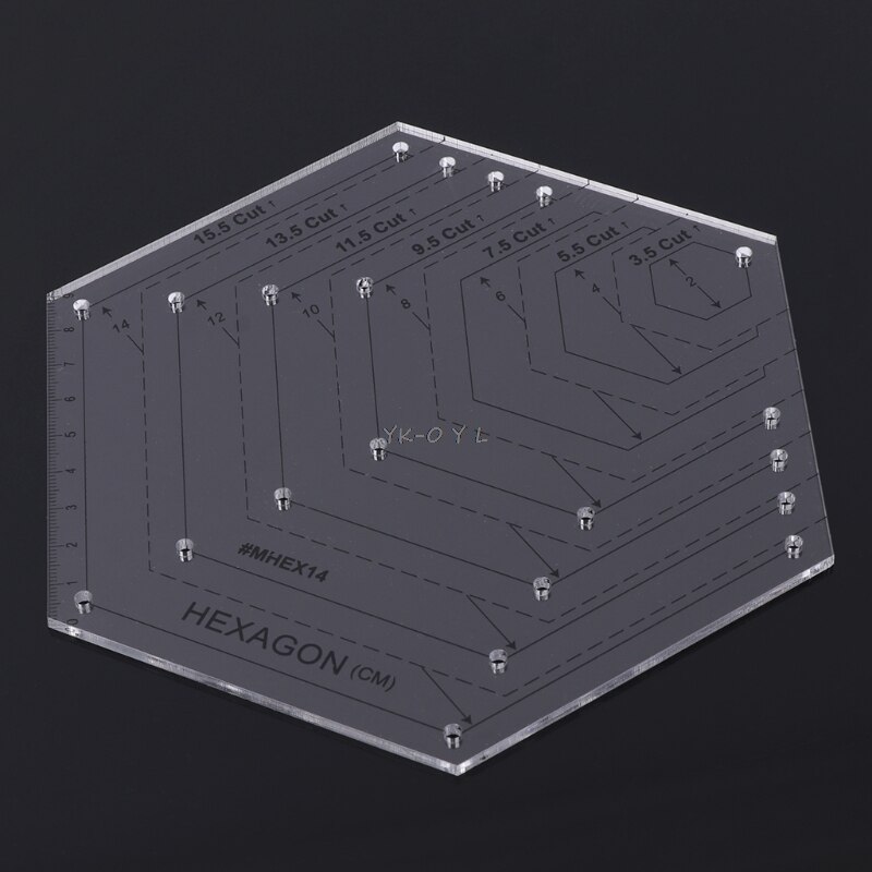 Hexagon Quilting Ruler Patchwork Plastic Template ... – Vicedeal