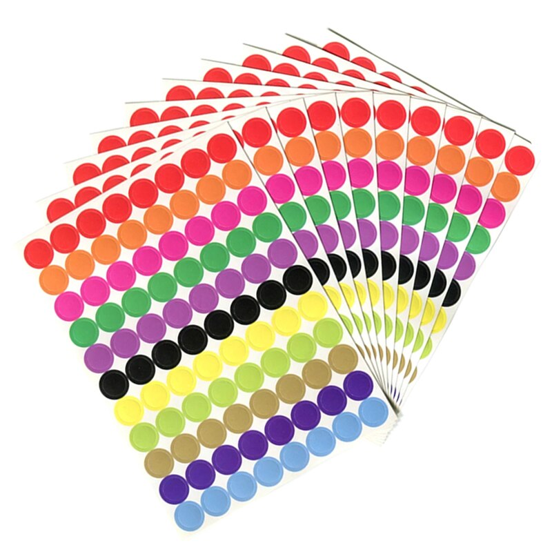 880Pcs/10 Vel Ronde Cirkels Afdichting Sticker Pap... – Vicedeal