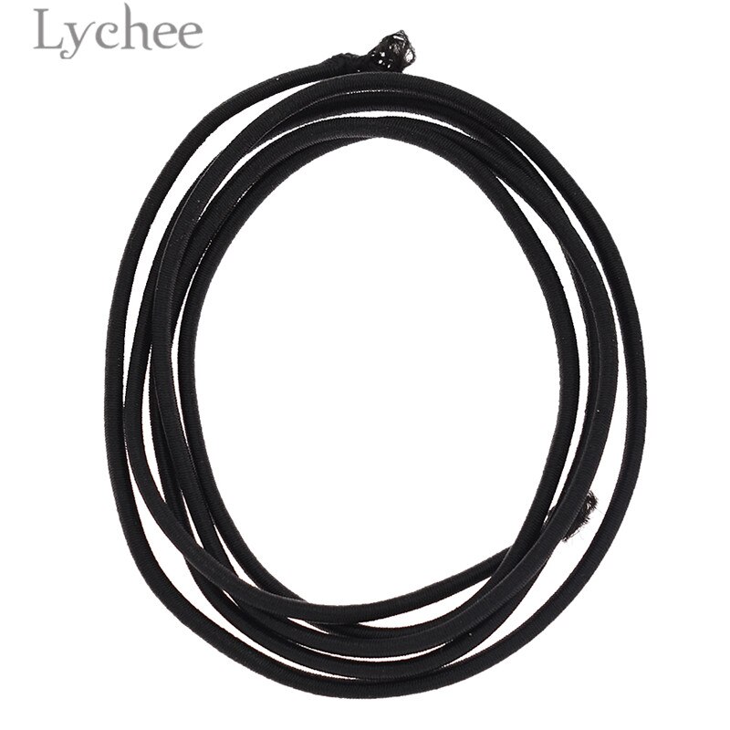 Lychee 5 Yard 2.5mm Round Elastic Cord Black White... – Grandado