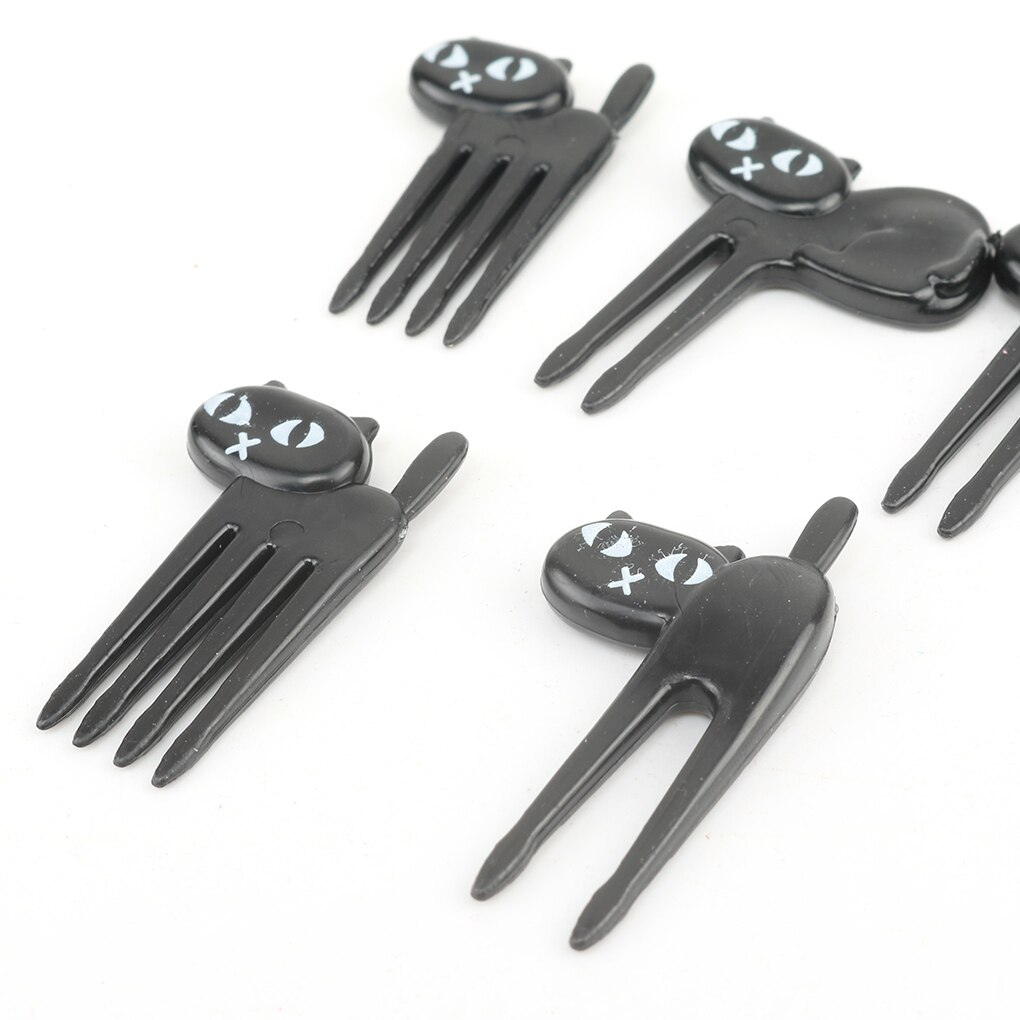 6Pc Black Cat Fruit Fork Mini Cartoon Snack Cake D... – Grandado