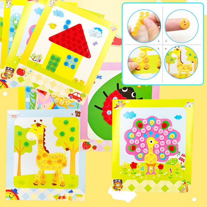 Kids 3D DIY Button Stickers Drawing Toys Funny Gam... – Vicedeal