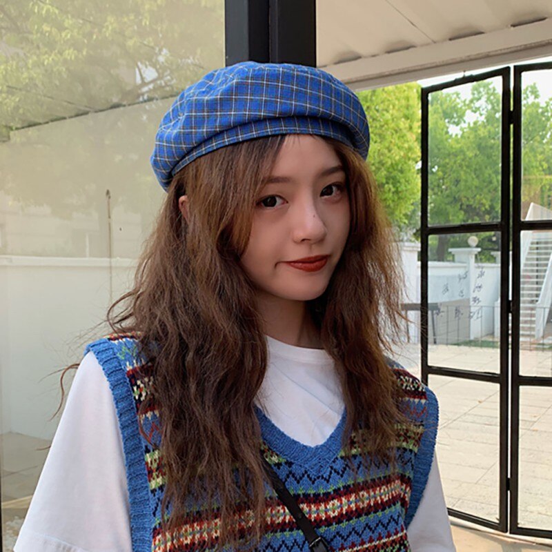 Boina estilo coreano para mujer, gorro Vintage a c... – Grandado