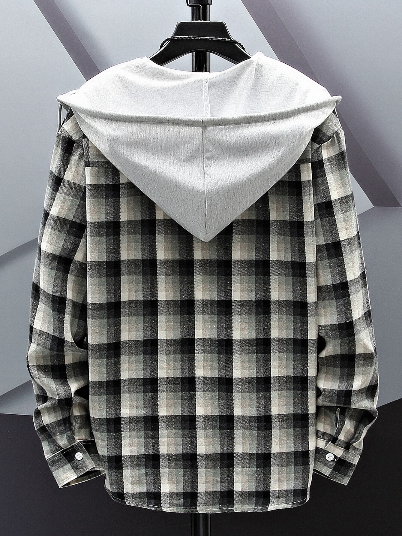 Lange Mouwen Hooded Plaid Lange Mouwen Single Brea... – Grandado