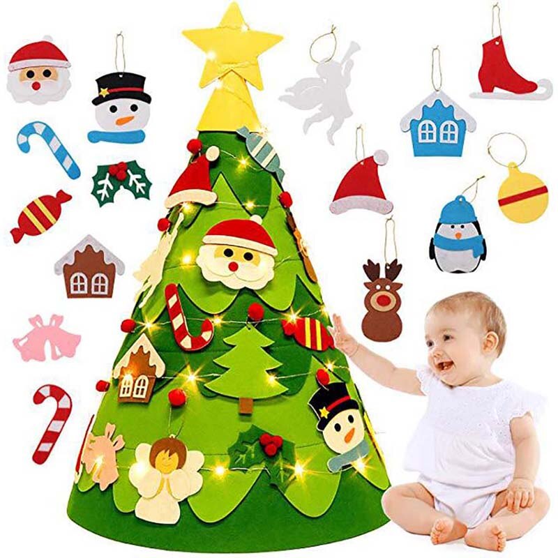 DIY 3D Felt LED Christmas Tree Year Children Toys ... – Grandado