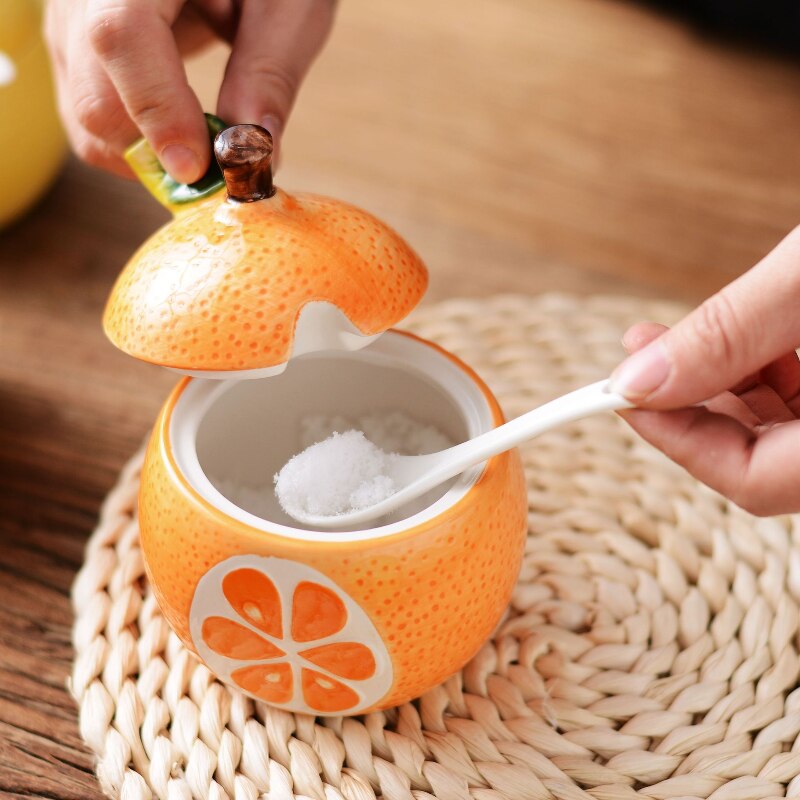 Fruit-shaped Ceramic Spice Jar Salt Shaker and Pep... – Grandado