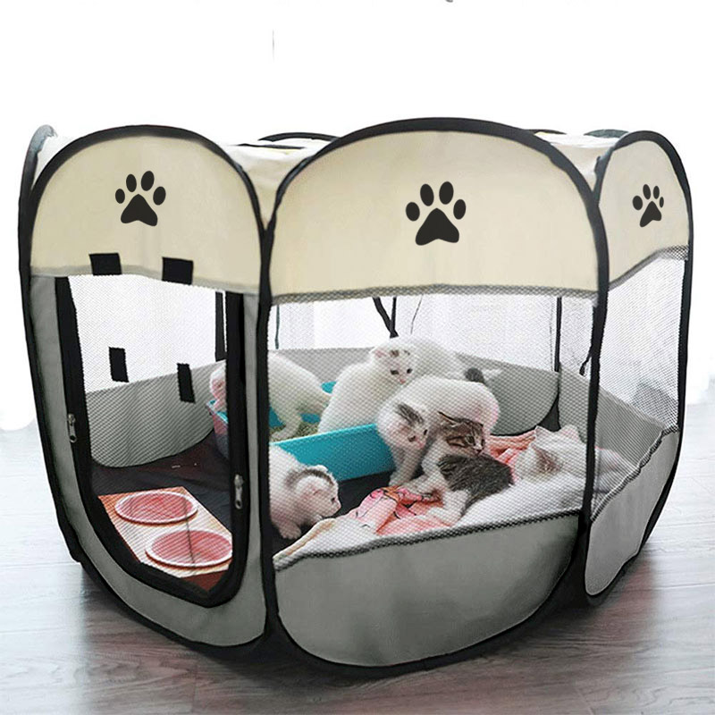 Portable Folding Pet Tent Dog House Octagonal Cage... – Grandado