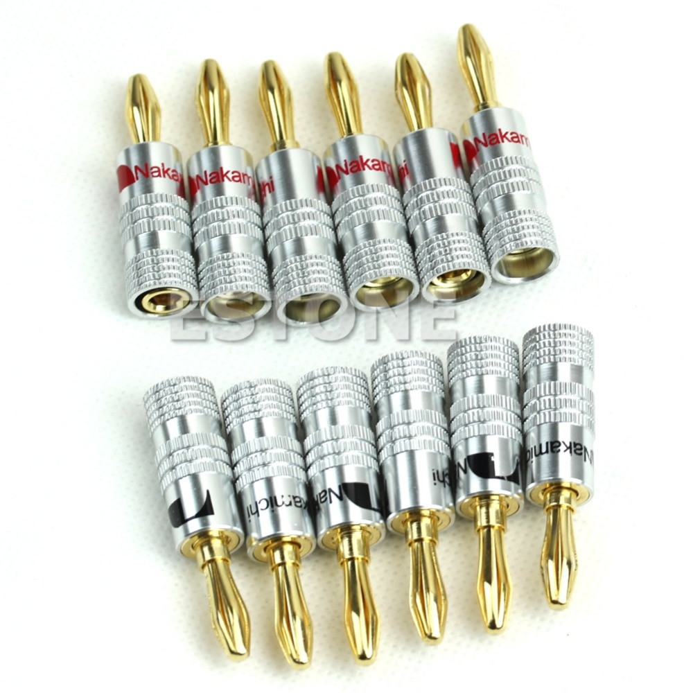 12x Golden Nakamichi Speaker Banana Plug Connector... – Vicedeal