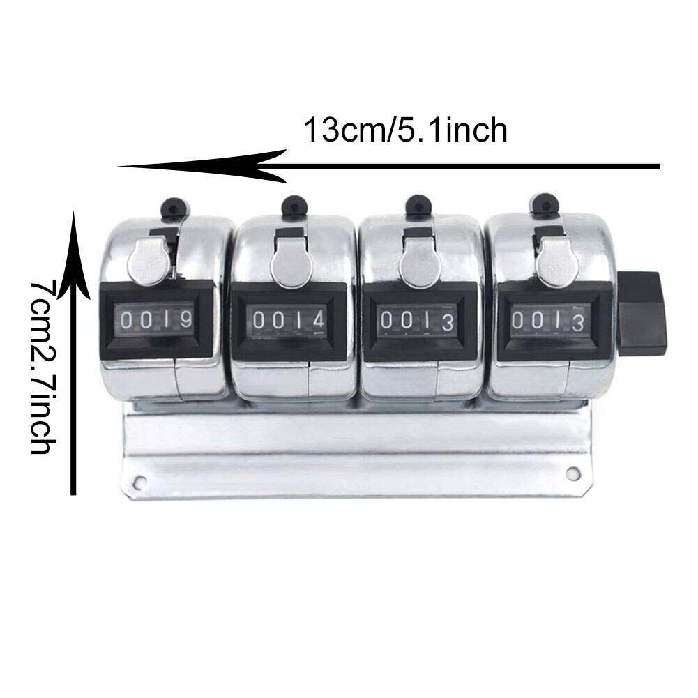4 Row 4-Digit Metal Manual Mechanical Counter Tool... – Vicedeal