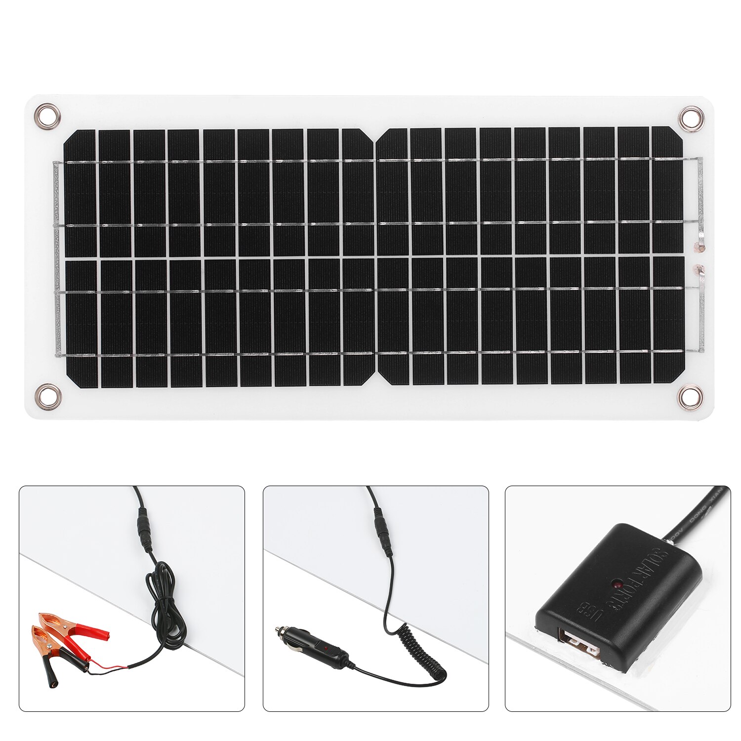 12W 12V Solar Panel Kit USB Port Monocrystalline M... – Vicedeal