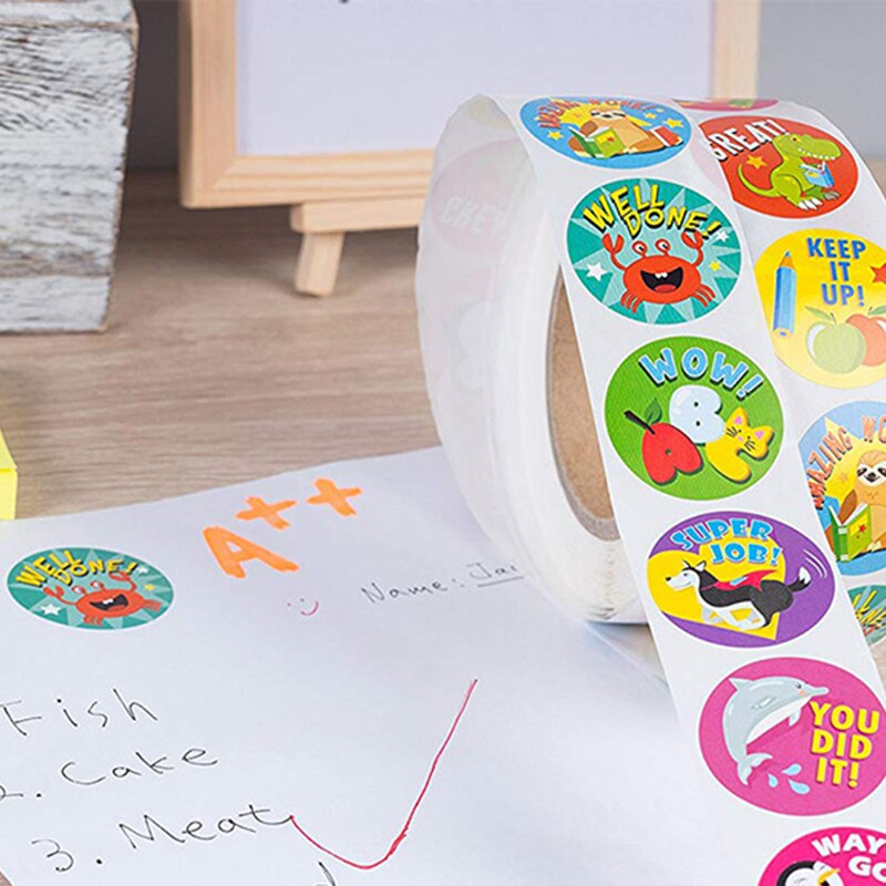 500Pcs/Roll Kids Leuke Stickers Animal 1Inch Label... – Grandado