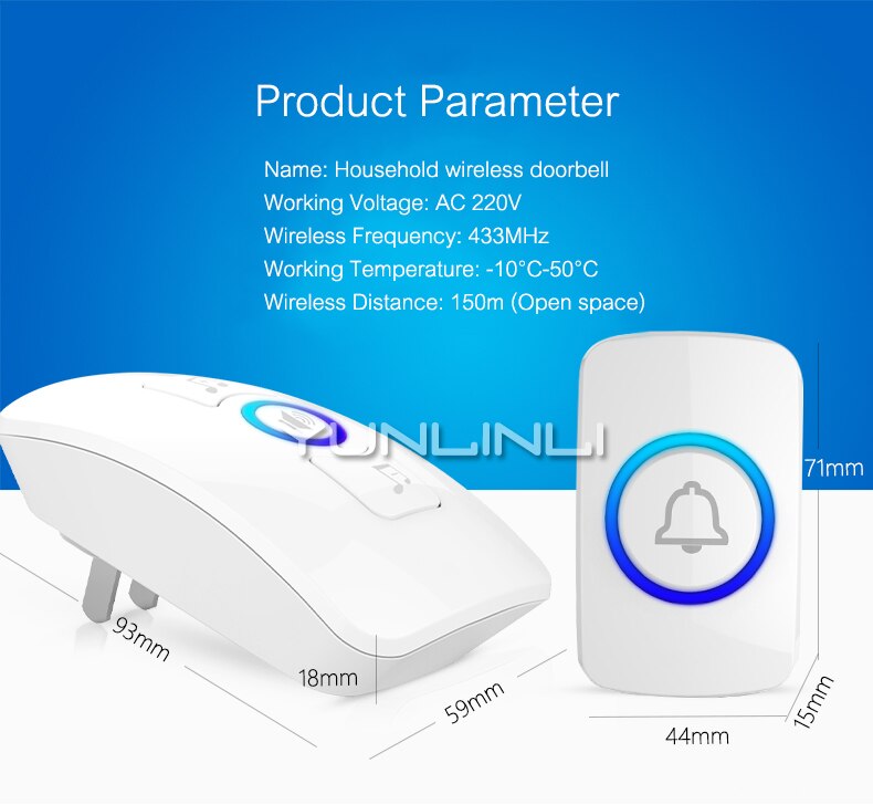 220V Wireless Doorbell Home Self-generation Withou... – Grandado