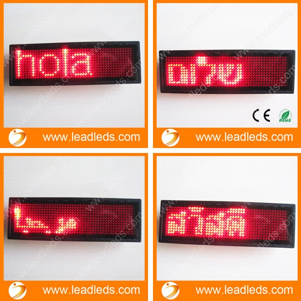 Red LED name badge sign Scrolling advertising / bu... – Grandado
