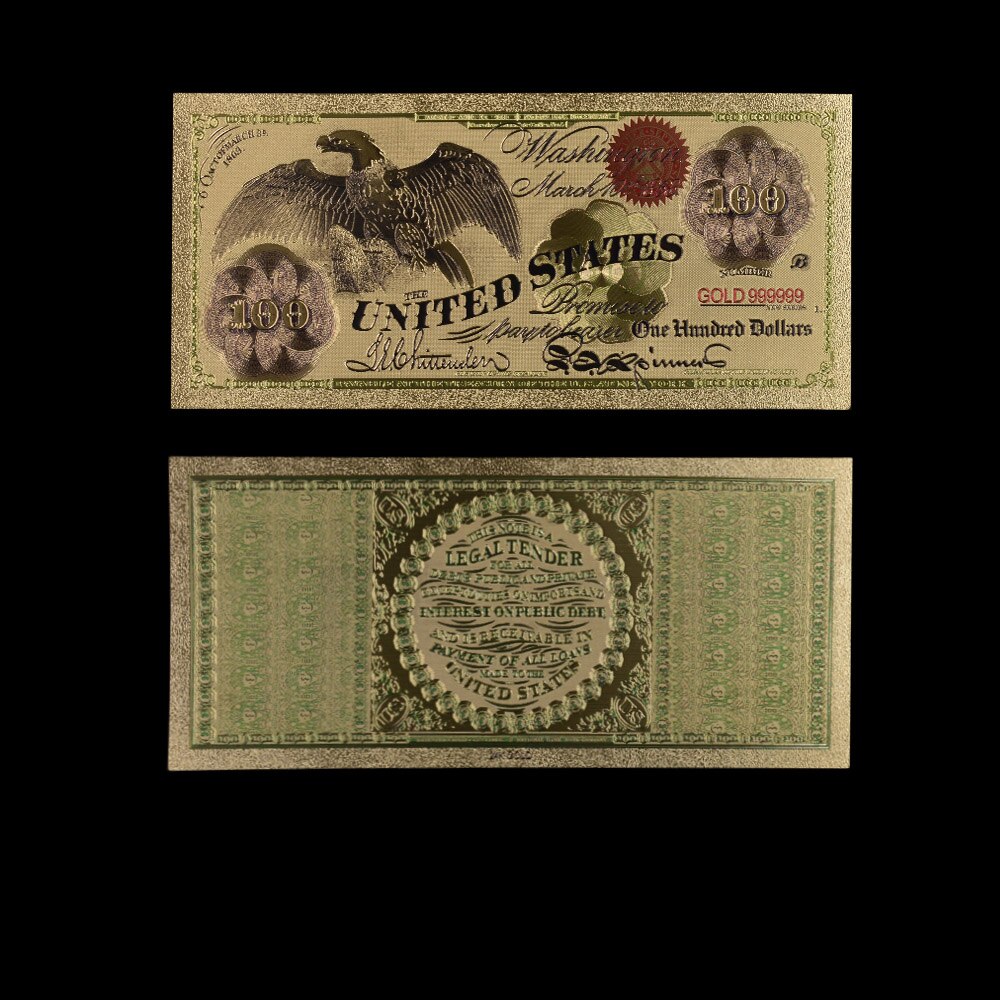10Pcs/Lot USA 1863 Yrs 100 Dollar Gold Banknote 24... – Grandado