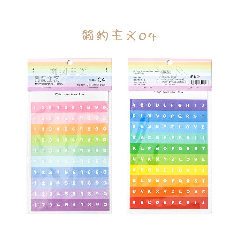 2pcs Korean Cartoon Color Number Letter Stickers K... – Grandado