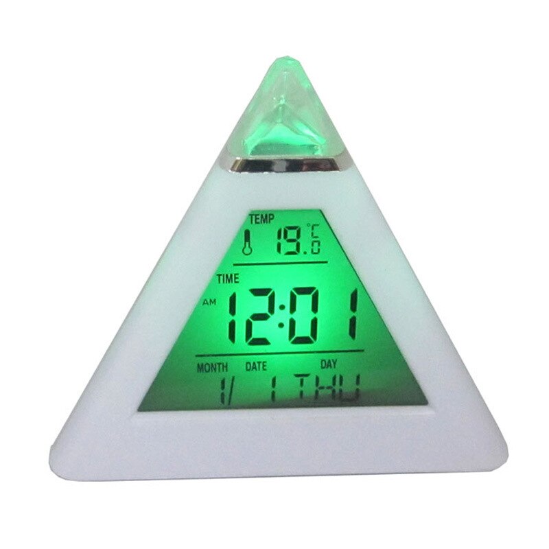 Triangular Pyramid Clock Silent alarm Perpetual ca... – Grandado