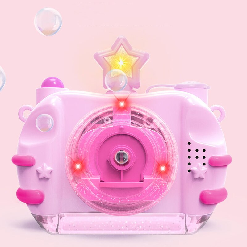 Barn bubbla kamera blåser bubbla leksaker belysning musik elektrisk ...